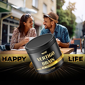 NUQIIT Vertigo & Brain Supplement with Ginkgo Biloba Leaf 10500mg Lions Mane 4500mg & More - Support Memory, Focus & Brain Health - 120 Capsules for 2-Month Supply