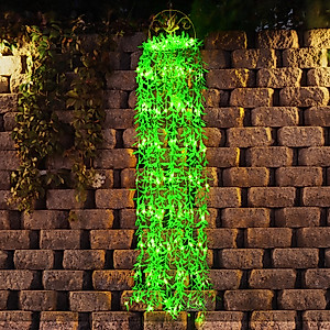 MERRIMAX M Artificial Willow Vines Hanging Plants with 8 Modes 200 LED Fairy Lights,Waterproof Outdoor Green Vine Lights with Remote Control for Room Wall House Garden Patio Decor with Baskets
