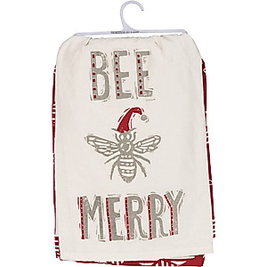 Primitives by Kathy Christmas Kitchen Dish Towel Set, Bee Merry, Small