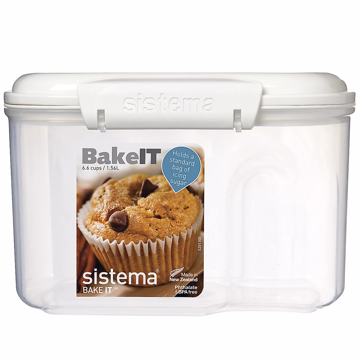 Sistema Bake It Food Storage for Baking Ingredients, Powdered Sugar Container 6.6 Cups