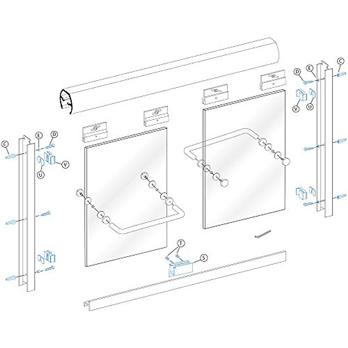 Basco 1/4 in. Sliding Shower Door Parts (Infinity)