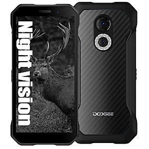 DOOGEE S61 Android 12 Rugged Smartphone Unlocked , 6GB+64GB+512GB Expansion Waterproof Cell Phone, 20MP + 20MP Night Vision Camera, 6.0"HD+, 5180mAh, Dual SIM 4G Rugged Phone NFC GPS OTG, Kevlar Black