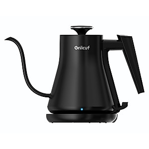 Onlicuf Electric Gooseneck Kettle, Pour Over Coffee & Tea Kettle, 304 Stainless Steel Water Boiler, Rapid Boil,Auto-Off, Boil Dry Protection,BPA-Free,Matte Black