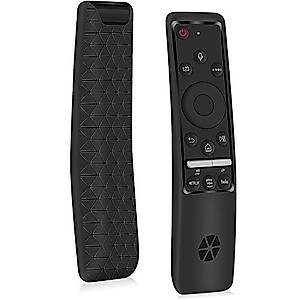 Silicone Protecitve Case Cover Holder Compatible for Samsung New Smart TV Remote Control BN59 Series,[Thicken Layer]Shockproof Anti Slip Curved Samsung Remote Battery Back Skin Sleeve Protector-Black