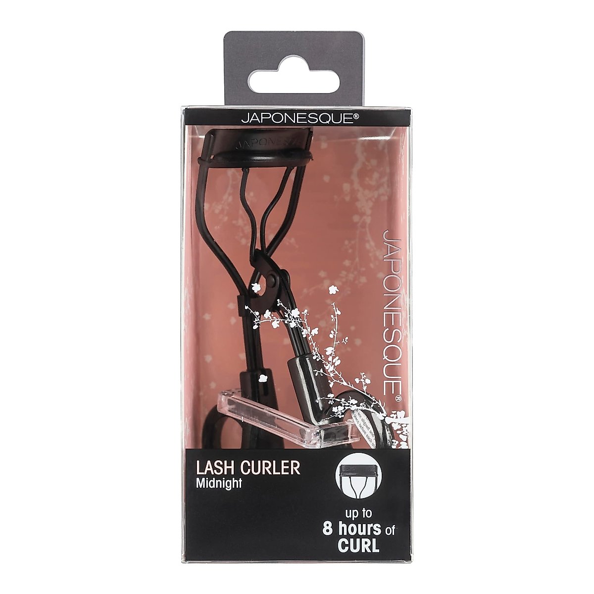 JAPONESQUE Midnight Lash Curler with Natural Arch for Sweeping Volume on Natural or False Lashes, Holds Curl for up to 8 Hours, Includes 1 Refill Pad