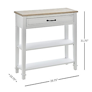 HOMCOM Modern Style Sofa Console Entry Hallway Table with Drawer and Shelves, Sturdy Build, and Large Storage, White