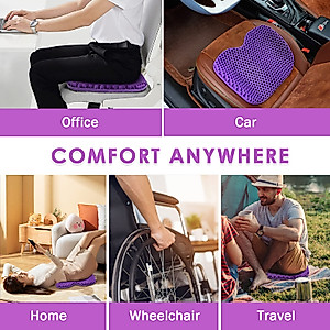 Enhanced Full Gel Seat Cushion for Sitting - Hip, Coccyx, Sciatica, Pressure Sores Tailbone Pain Relief Pad, Seat Cushion for Car, Wheelchair, Desk, Stadium - Office Cushion for Pressure Relief