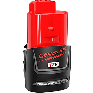 BULL-TECH 12V 48-11-2425 2.5 AH for Milwaukee m12 Battery,Compatible with All Power 12V Milwaukee Power+ Tools