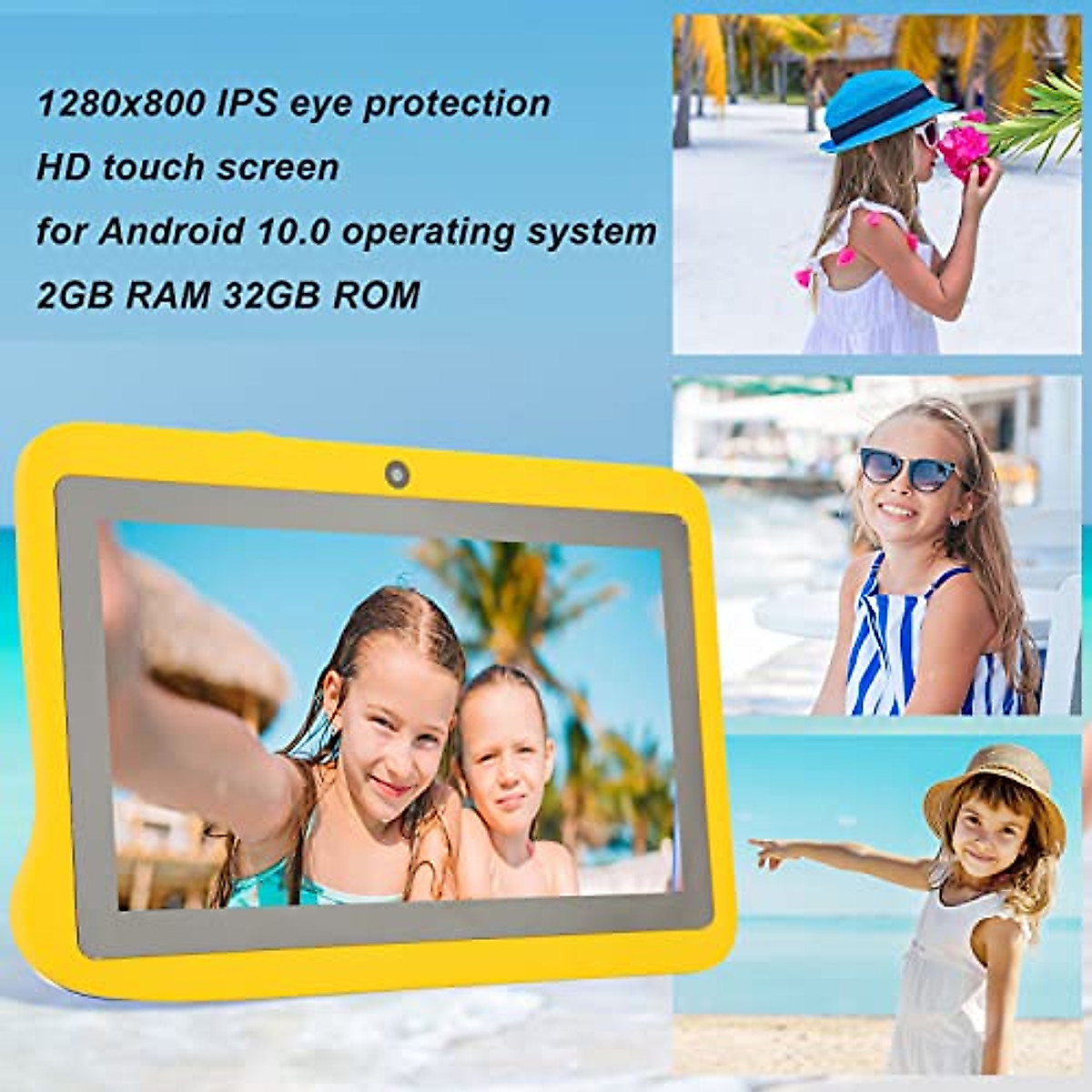 HD Tablet, ABS Case US Plug 100240V Kids Tablet 2GB RAM 32GB ROM for Game (US Plug)