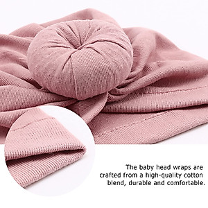 DRESHOW BQUBO 5 Pieces Baby Turban Hats Turban Bun Knot Baby Infant Beanie Baby Girl Soft Cute Toddler Cap