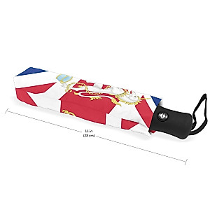 CHINEIN Travel Umbrella Auto Open Compact Folding Sun & Rain Protection London British Flag National Emblem