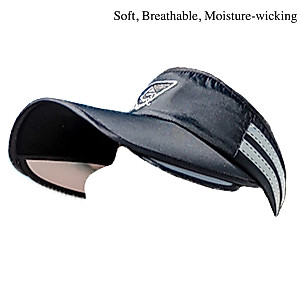 Women Sports Visor Hat Summer Sun Hat Wide Brim Adjustable Golf Tennis Visors Empty Top Baseball Sun Cap, 1-Black