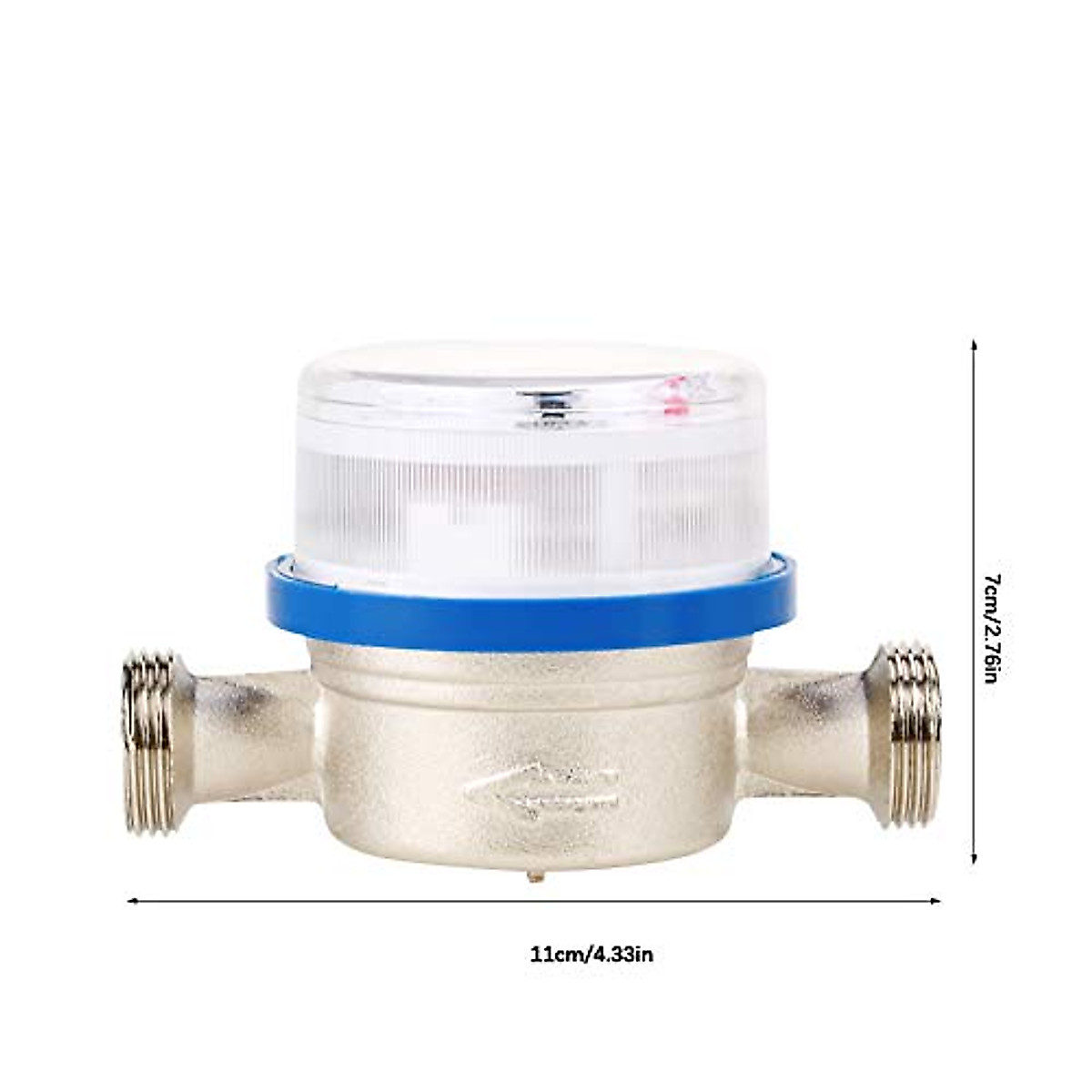 Dry Water Meter 15mm 1/2" Single Water Flow Table Measuring Tools for Home Garden Boundary Flow 0.05m3 / h