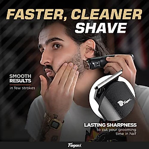 Fagaci Gentle with Skin 5 in 1 Hair Trimmer, Waterproof Ball Trimmer for Men with Turbo Speed, Quick Charge Body Hair Trimmer for Facial, Pubic, Groin, Electric Hair Beard Trimmer for Men Professional