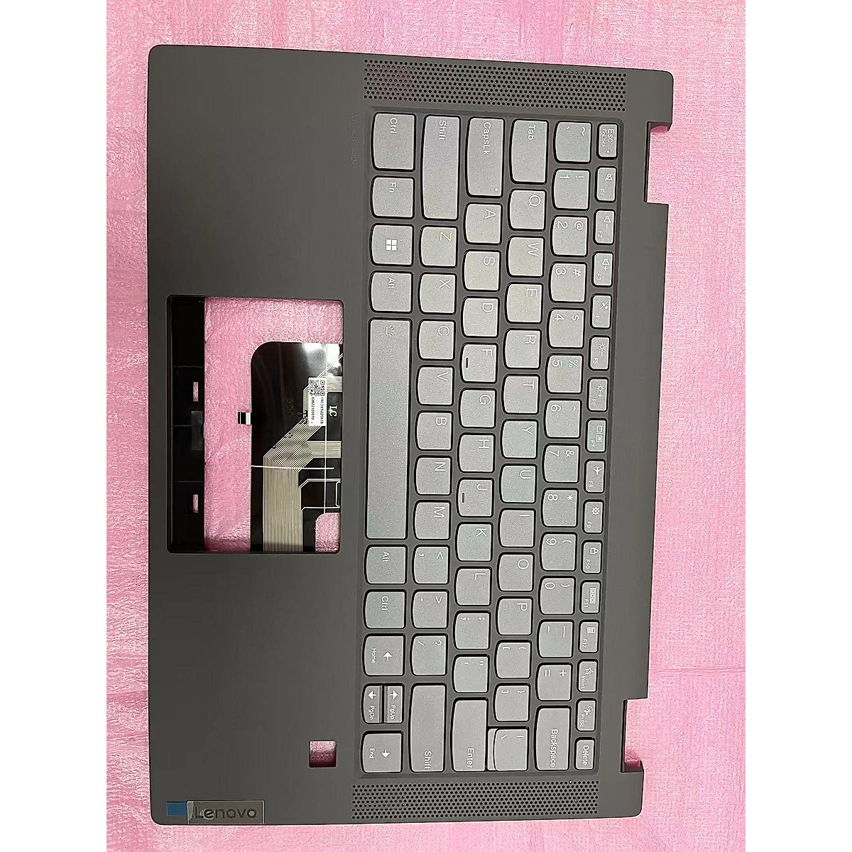 LTPRPTS Replacement Laptop Upper Case Palmrest Backlit Keyboard Assembly Part for Lenovo Flex 5-14IIL05 ARE05 ITL05 5CB0Y85490 Gray