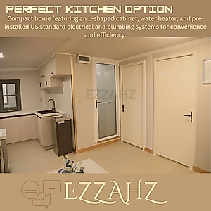 Portable 19x20ft Prefabricated Family Container House-380Sq Ft Mobile Prefab House with 2 Bedrooms, Living Room, and Fully Equipped Kitchen and Bathroom-Suitable for Living House Office and Villa