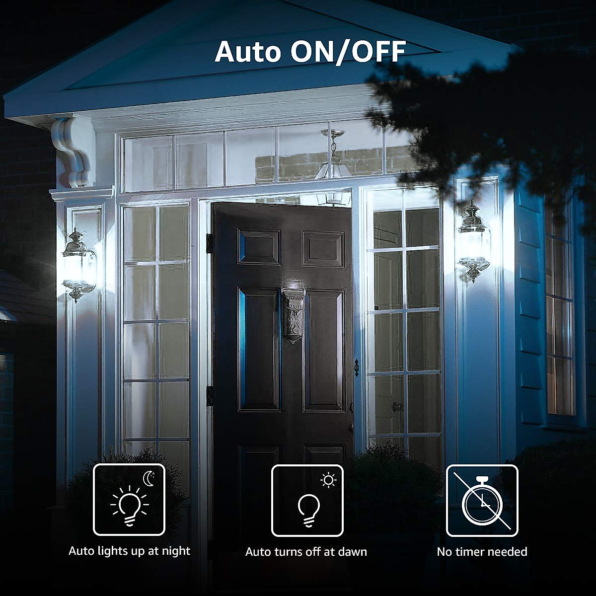 Lepro Dusk to Dawn Light Bulbs Outdoor Lighting, Auto On/Off, Light Sensor LED Bulbs, 60 Watt Equivalent, Non-Dimmable, A19 E26 Medium Screw Base, 9W 806 Lumens, Daylight White, Pack of 2