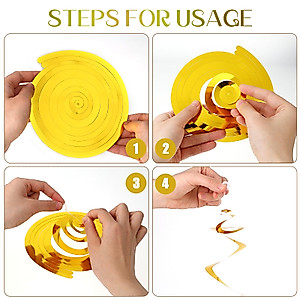 Gold Ceiling Swirl 30 Pcs Foil Party Streamers Decorations Ceiling Decorations Hanging Swirls Party Decorations Plastic Streamer Swirls Decorations for Wedding Thanksgiving Day Graduation Celebration