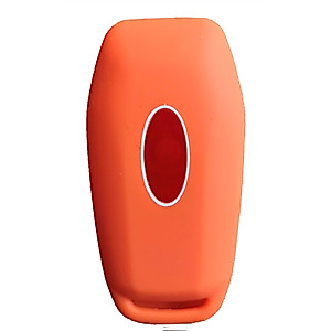 Ford Mustang Key Fob Cover: Silicone Car Remote Case Fit for Ford Mustang Fusion Exploer Edge F150 Lincoln MKZ MKX MKC | Orange Rpkey Key Fob Shell Protector