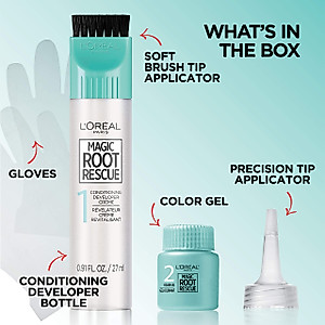 L’Oréal Paris Magic Root Permanent Hair Color, 10 Minute Hair Dye Kit to Rescue Roots with 100% Gray Hair Coverage, 4R Dark Auburn Red, 2 Pack (Packaging May Vary)