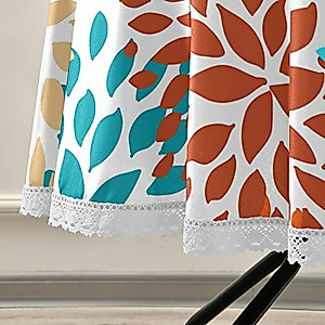 Blueangle 60 Inch Outdoor Waterproof Summer Flower Pattern Round Tablecloth with Umbrella Hole for Camping, Patio, Picnic, Spring, Summer