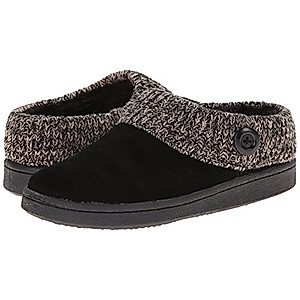 Clarks Women's Knit Scuff Slipper, Black, 8 M US