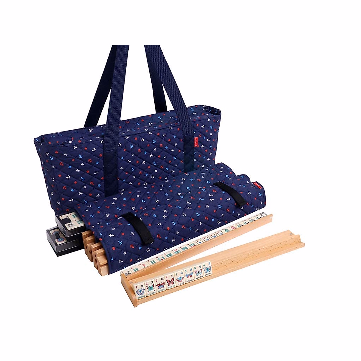 Linda Li New! - American Mahjong Set The Artisan Collection: Butterfly Series – in Blue Nautical Soft Bag