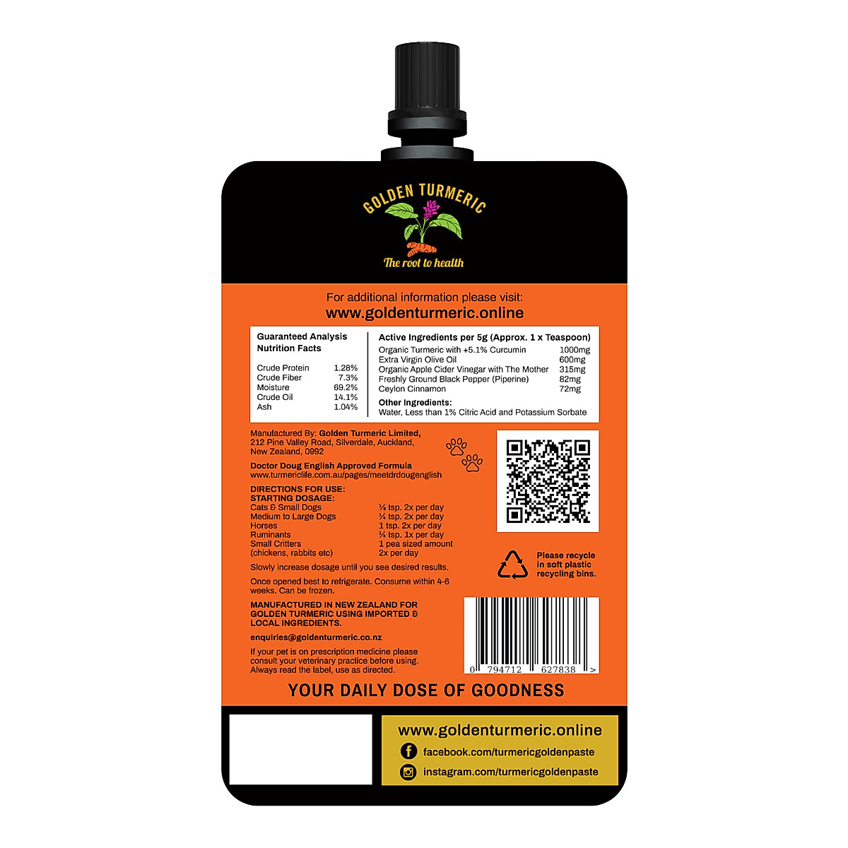 Turmeric Golden Paste for Pets 7 OZ (200grams)