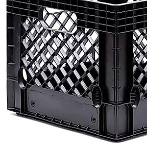 Juggernaut Storage 11" x 13" x 13" Black Milk Crate (Pack of 2)