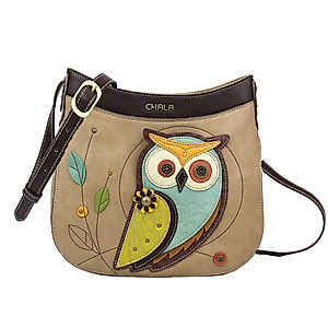 Chala Handbags Owl Crescent Crossbody Handbag Purse, Owl Lovers