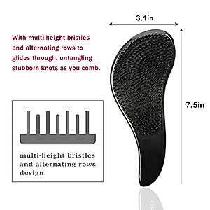 Detangling Hair Brush Set (Pink & Blue) Effective Detangle Human Hairs Comb for Women, Girls, Men and Boys - Use in Thin, Thick, Curly, Straight, Wet, Dry Hair by “wonder X”