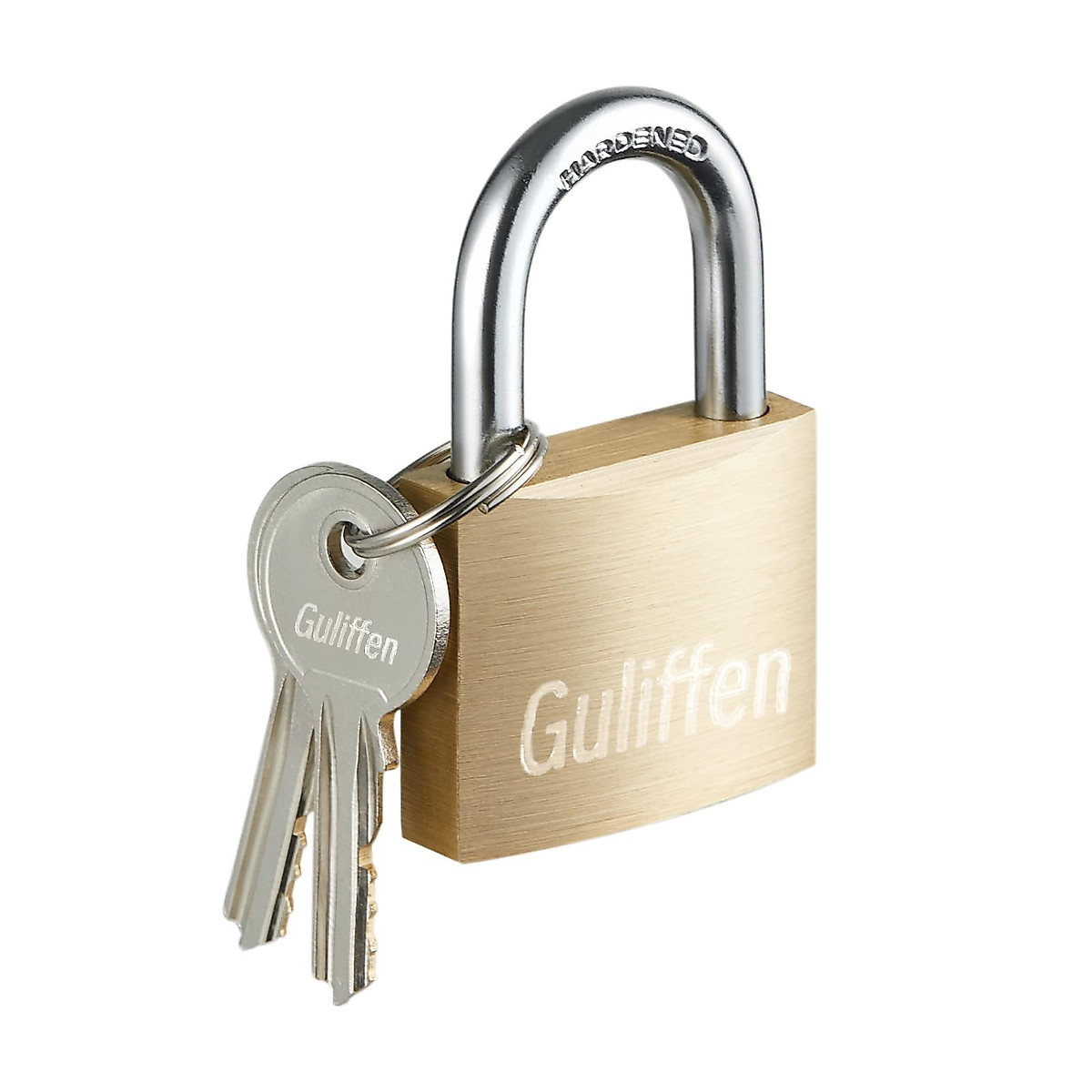 Guliffen Solid Brass Padlock with Key with 1-9/16 in. (40 mm) Wide Lock Body,Keyed Padlock for Sheds, Storage Unit School Gym Locker, Fence, Toolbox, Hasp Storage