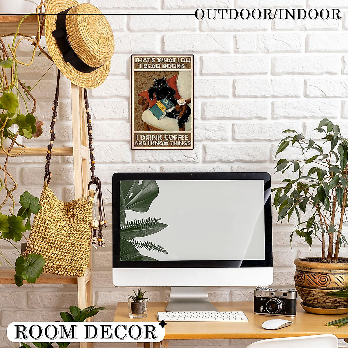 Black Cat Decor - 8x12 Cute Tins Black Cat Gifts - Black Panther Wall Art Black Cat Decorations for The Home - What Matters Most is How You See Yourself