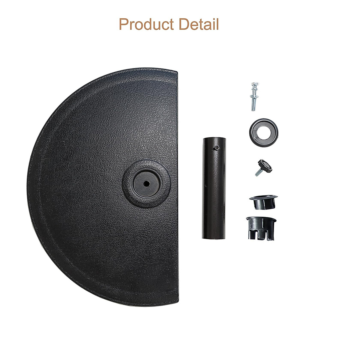 C-Hopetree 20 lb Half Round Heavy Duty Base Stand for Outdoor Patio Market Table Umbrella, Black