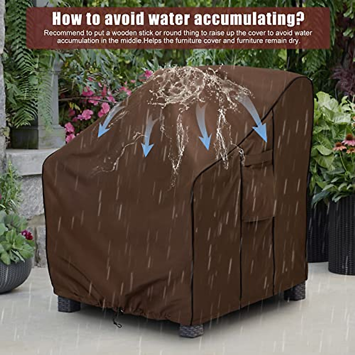 COSFLY Patio Furniture Covers for Outdoor Chairs Waterproof Clearance, Outside Furniture Deep Seat Cover, Fits up to 31.5W x 33.5D x36H inches(2 Pack)