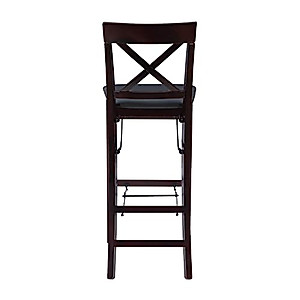 Linon Triena X Back Folding Bar Stool, Brown