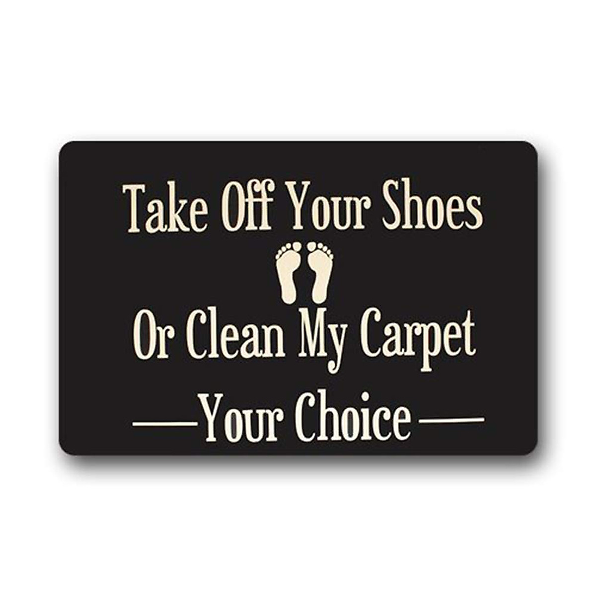 MDadorn Take Off Your Shoes Or Clean My Carpet Rubber Door Mat Indoor Outdoor Floor Mats for Entryway 15.7" x 23.6" Garden Rug Waterproof Felt Non-Slip Entrance Doormat Rubber Backing