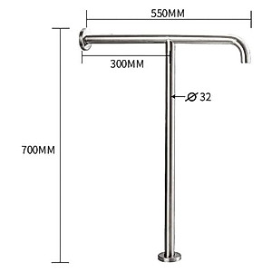 Grab Bar Bath Bathroom Rails, Stainless Steel Anti-Slip Safety Support Handle Shower Elderly Child Toilet Kitchen Anti-Slip Handrail