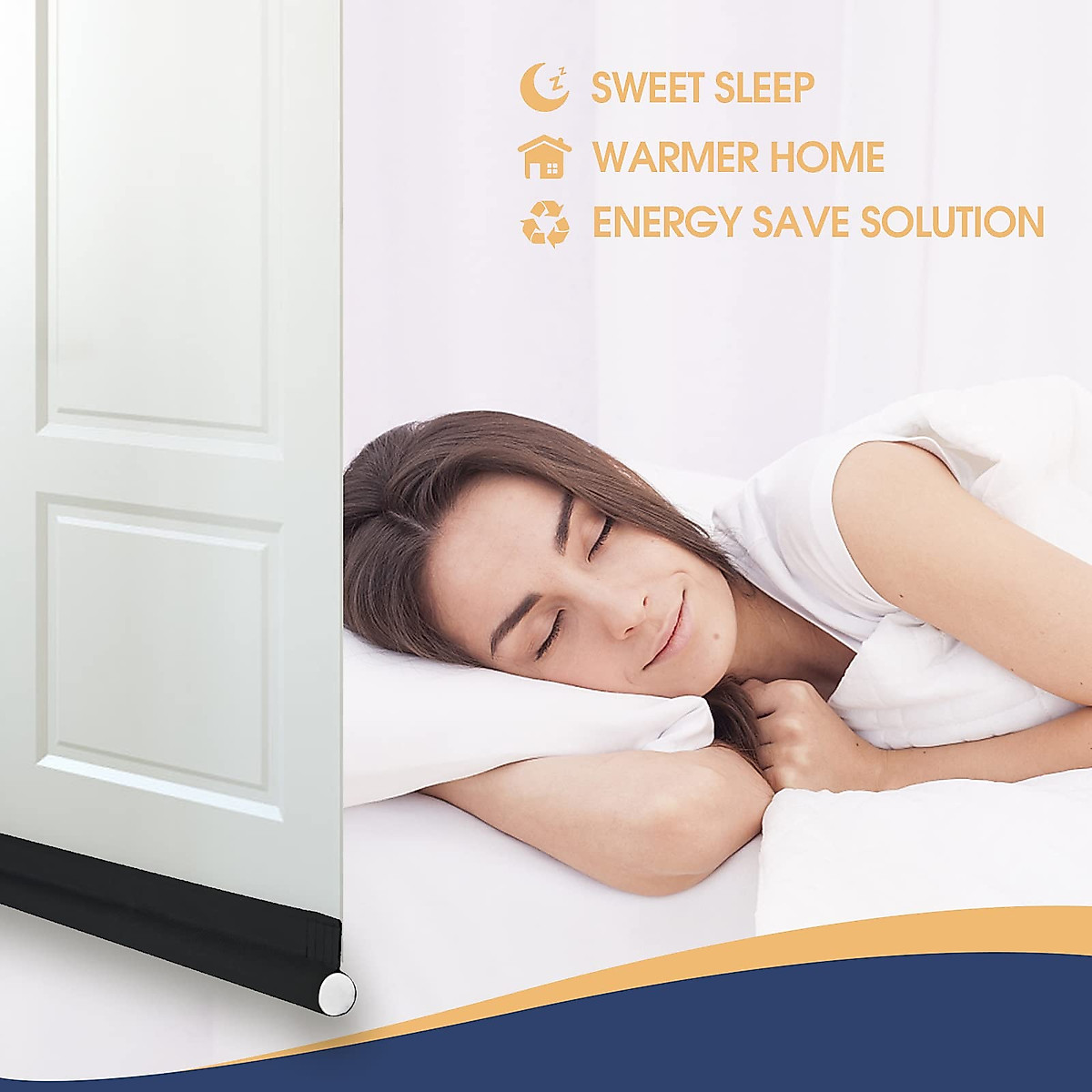 Door Draft Stopper, Draft Stoppers for Bottom of Door, Adjustable Door Sweep Noise Blocker 36inch, Sound Proof for Interior Exterior Doors