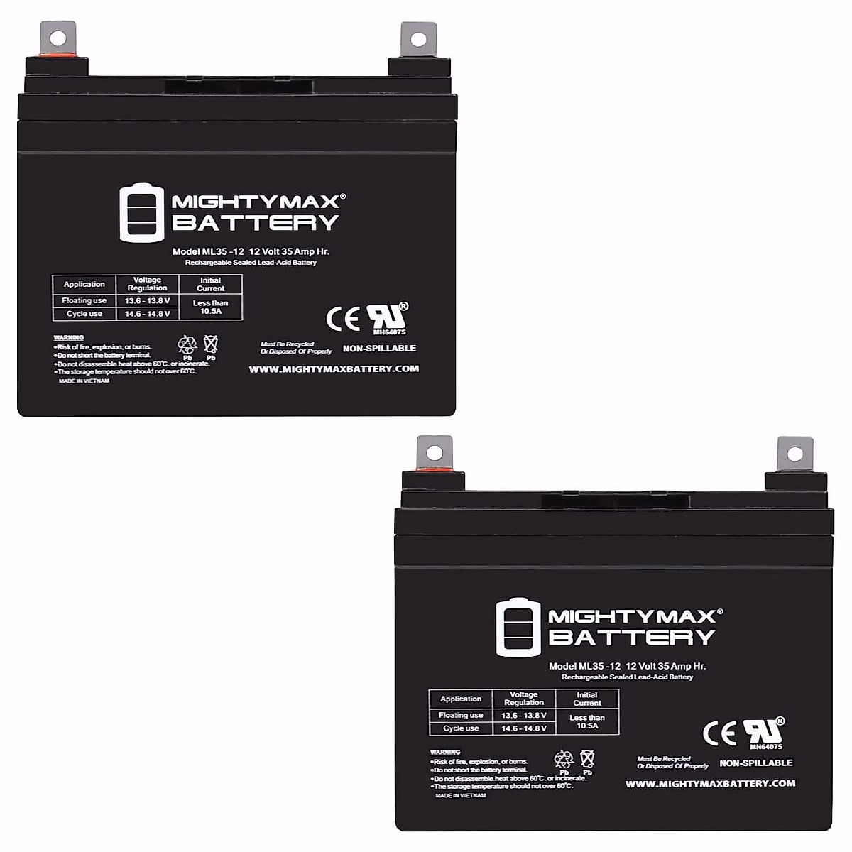 Mighty Max Battery 12V 35AH SLA Battery Replaces NP38-12 U1-34 UB12350-2 Pack