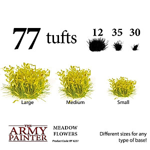 The Army Painter Battlefields, XP - Meadow Flowers Tuft Terrain Model Kit for Miniature Bases and Dioramas - 77 Pcs, 3 Sizes