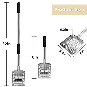 Abealv Cat Litter Scoop Metal Cat Litter Scooper Long Handle Cat Scoop Detachable Stainless Steel Non-Stick Cat Litter Sifter Pet Scoop with Deep Shovel Kitty Cat Scooper for Sifting Cats Litter