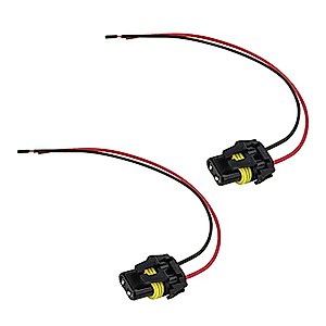 Miytsya 2 PCS H11 Socket Female Wire Harness Connector for Fog Light High Low Beam Bulb Replace H11 Female Wiring Adaptor (Black)