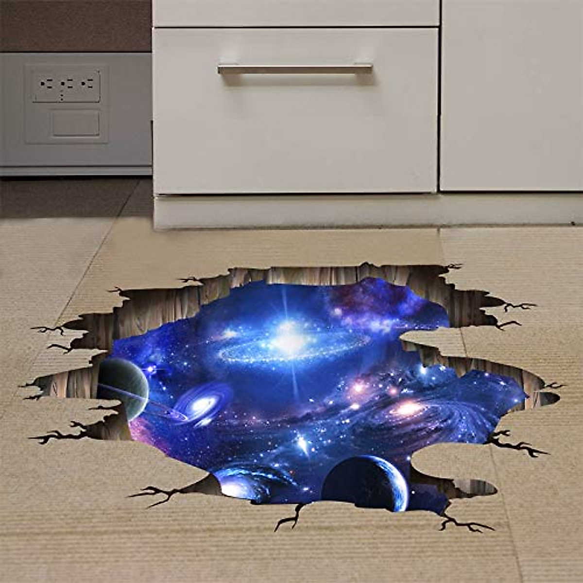 Blue Purple Galaxy Wall Decals, Removable Sticker,The Art Magic 3D Milky Way Dreamscape Home Decor (4 Sheets)