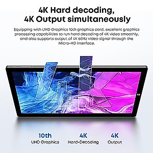 CHUWI UBook X 12'' Windows 11 Tablet, 12GB RAM 512GB ROM,1TB Expand, i5-10210Y Up to 4GHz, 2-in-1 Touchscreen Tablet Bundled with Keyboard & Pen, 2160X1440 IPS,HDMI,Type C/WiFi 5/Webcam/38WH