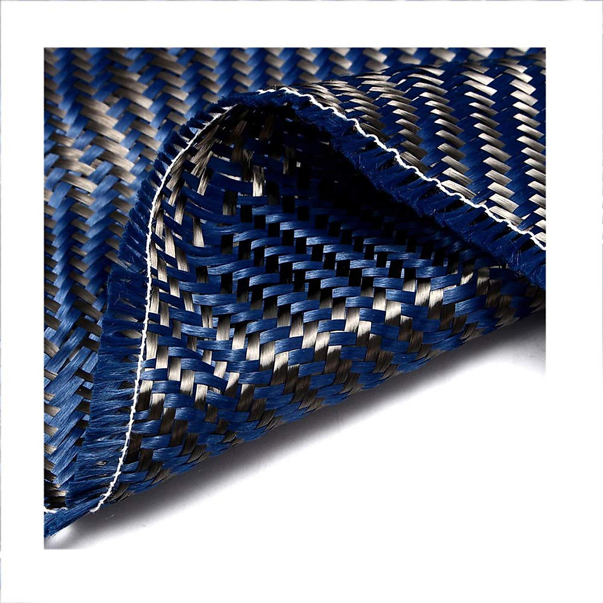 SOFIALXC 3k Carbon Fiber Fabrics Cloth Wrap Twill Weave 500mm Wide and 1000mm Long for Cars, Motorcycle Rc (Blue Black)