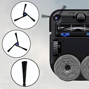 17PCS Replacement Accessories Set for Ecovacs Deebot X2 Omni / X2 / X2 Pro / DEX86 Robot Vacuums, 1 Main Brush, 4 Side Brushes, 4 Filters, 4 Mop Cloth, 4 Dust Bags