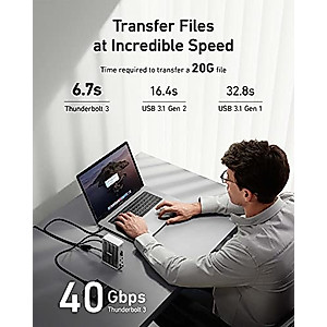 Anker 577 Docking Station (13-in-1, Thunderbolt 3) 85W Charging for Laptop, 18W for Phones, 4K Dual Display, 10 Gbps USB-C Data, Ethernet, Audio, SD 4.0