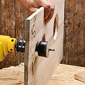 KATA 12PCS Hole Saw Kit 3/4"-2-1/2" (19-64mm) Hole Saw Set with Mandrels Hex Key, Ideal for Soft Wood, PVC Board, Plywood, Drywall Drilling