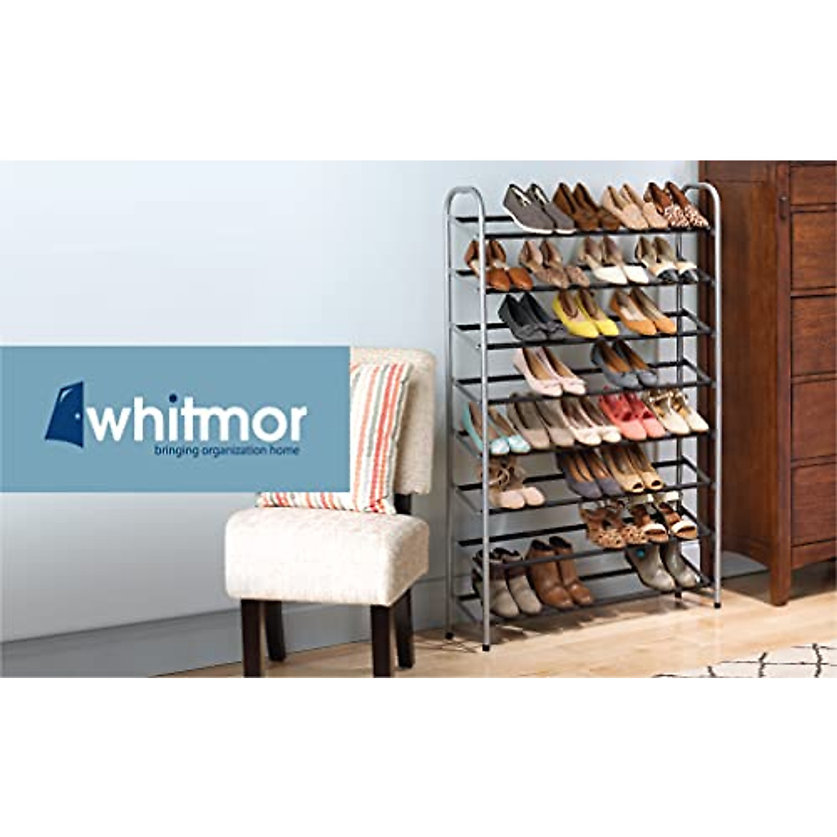Whitmor 8 Tier Shoe Tower - 40 Pair - With Non-Slip Racks
